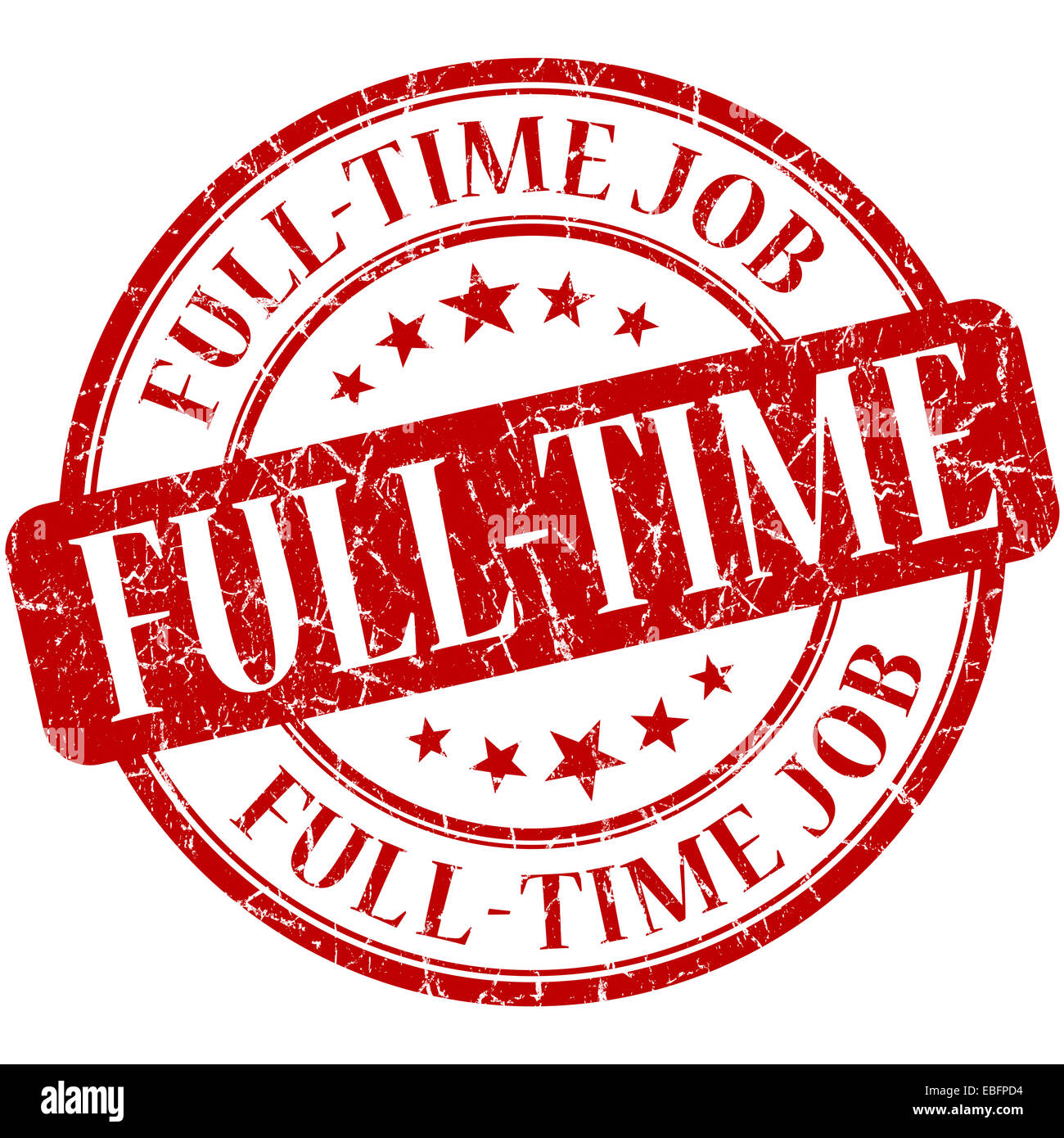Full-time job red round grungy vintage rubber stamp Stock Photo - Alamy