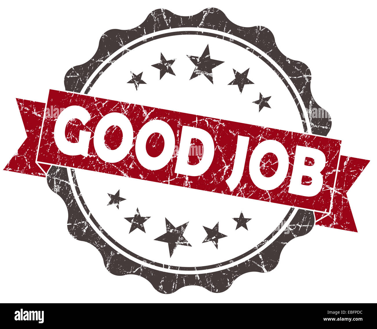 Good JOB red grunge vintage seal isolated on white Stock Photo - Alamy