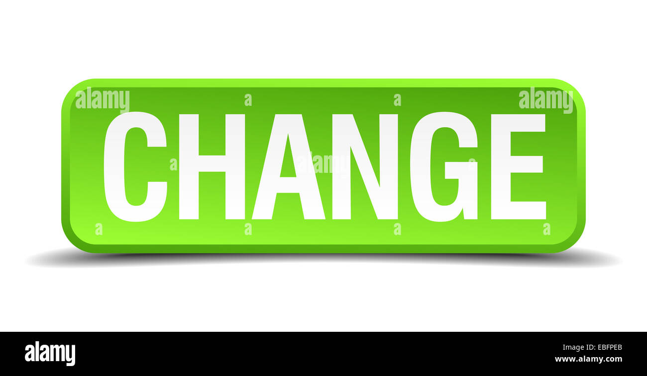 change green 3d realistic square isolated button Stock Photo - Alamy