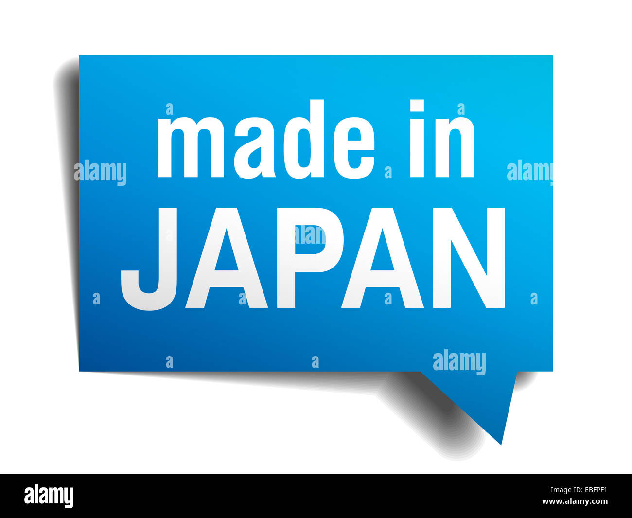 made in Japan blue 3d realistic speech bubble isolated on white ...