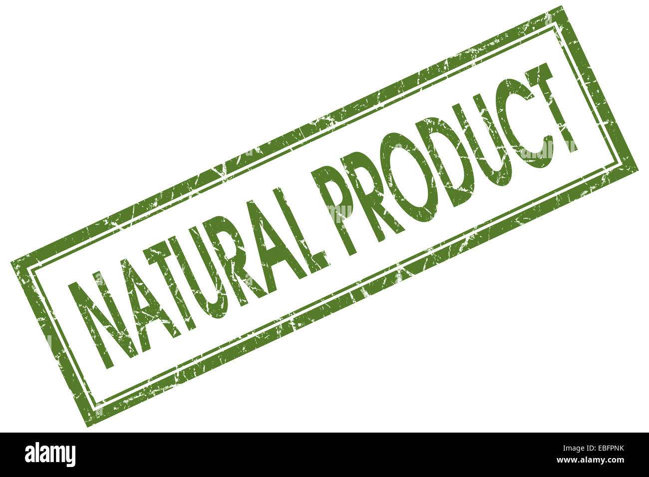 Natural product green square grungy stamp isolated on white background ...