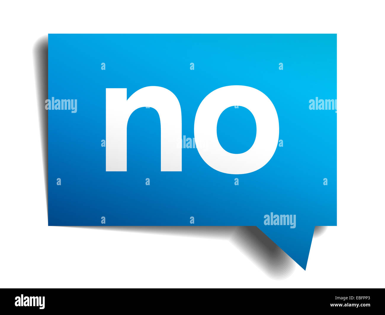 No blue 3d realistic paper speech bubble isolated on white Stock Photo ...