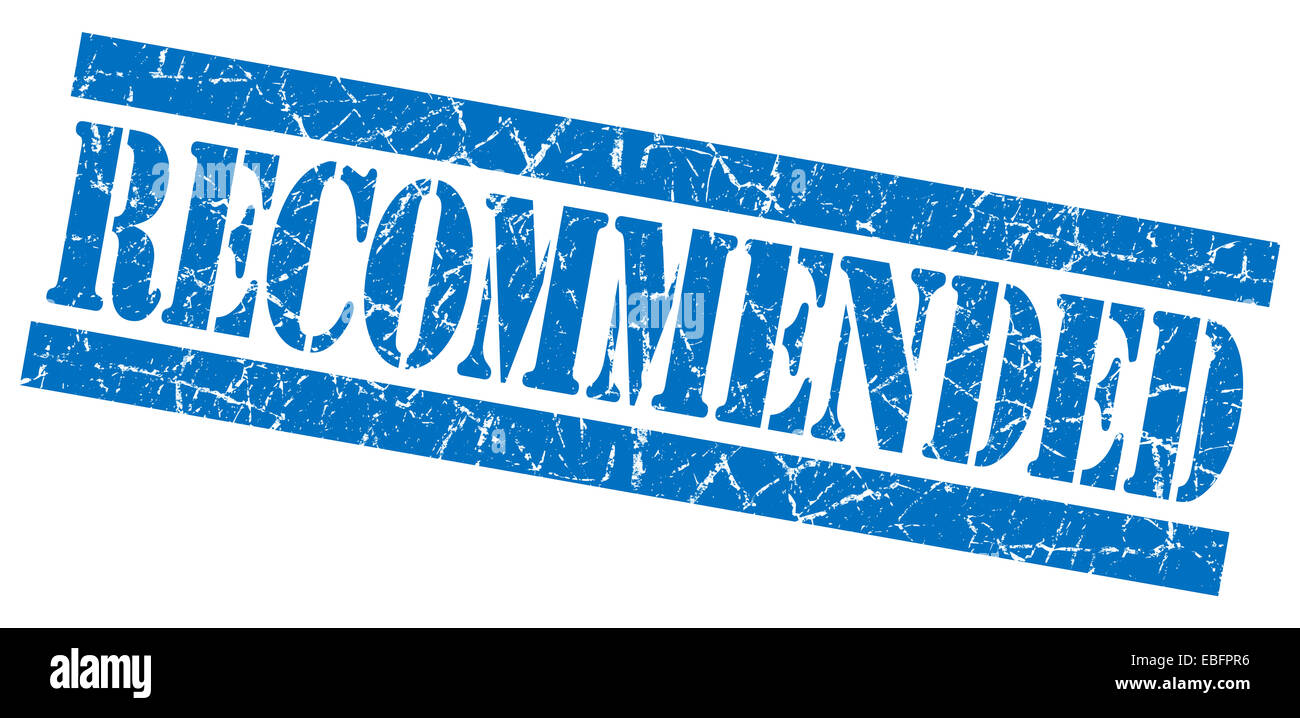 Recommended grunge blue stamp Stock Photo - Alamy