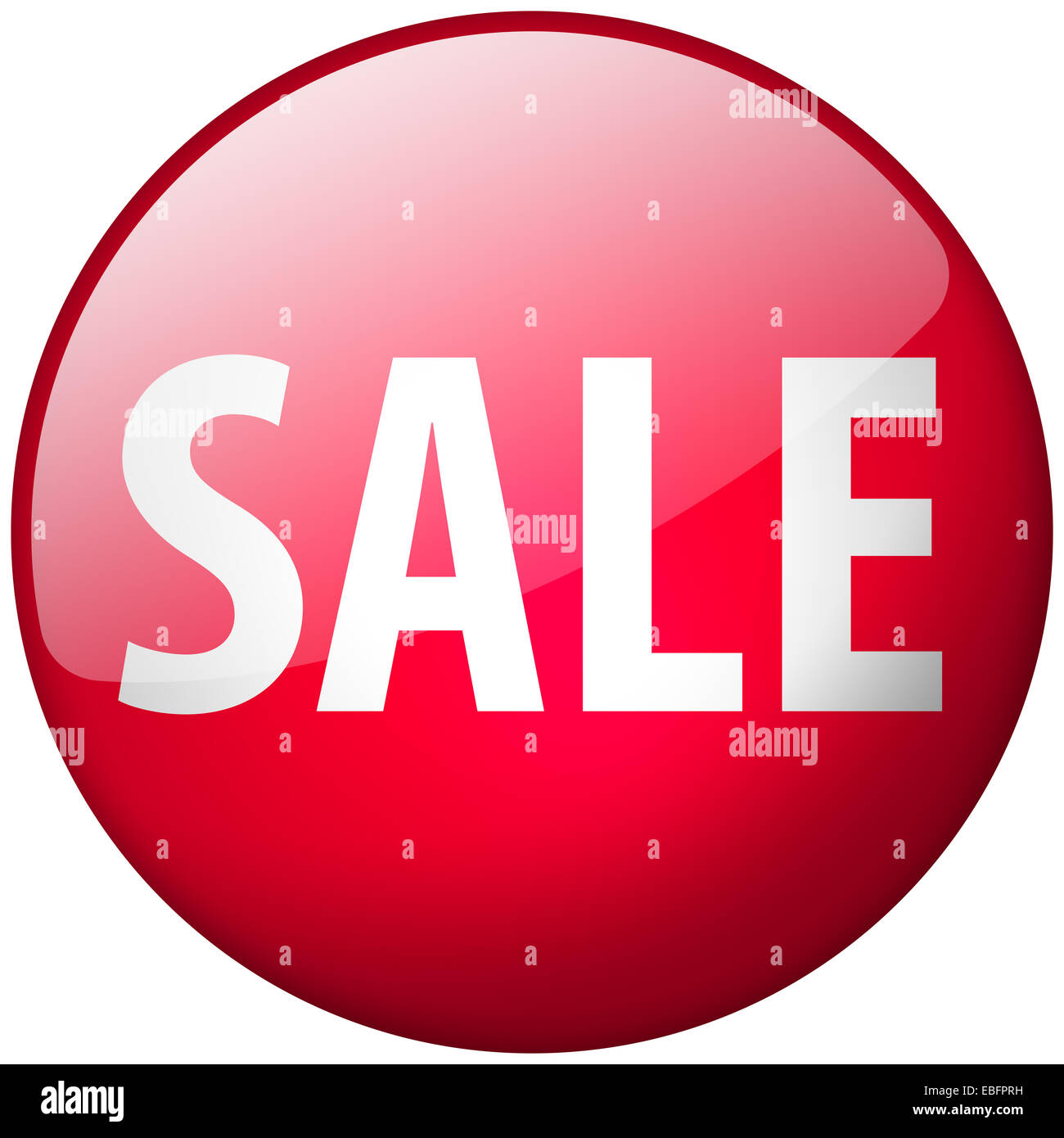 Sale Round Red Glass Shiny Button Stock Photo - Alamy