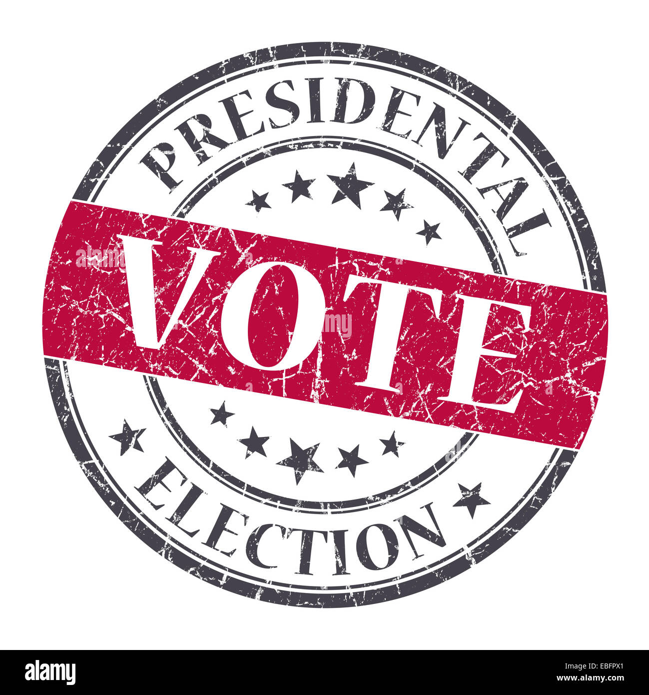Vote red round grungy stamp isolated on white background Stock Photo ...