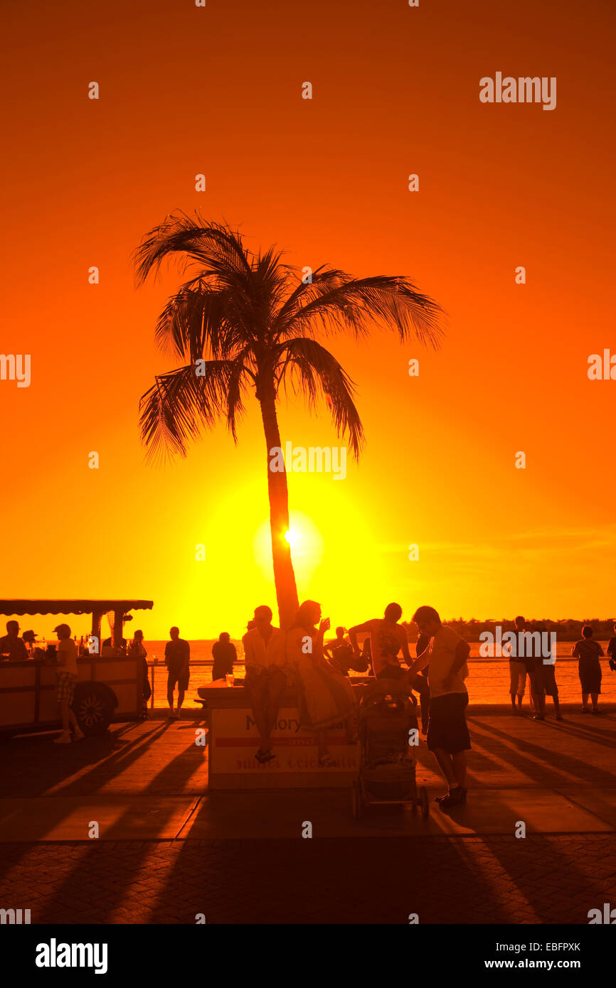 TOURISTS WATCHING SUNSET MALLORY SQUARE OLD TOWN HISTORIC DISTRICT KEY ...