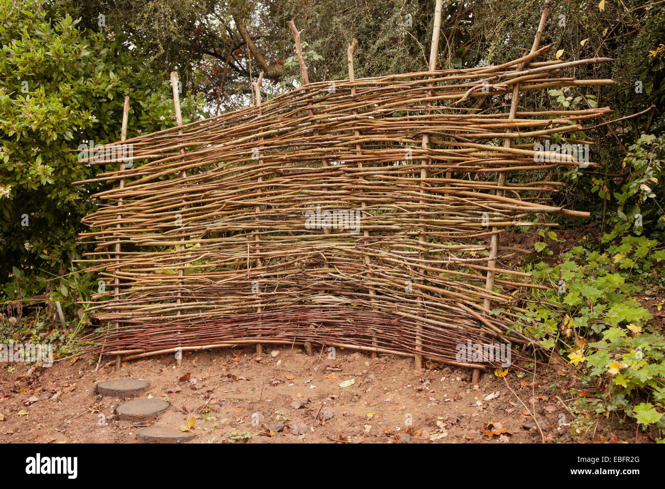 wattle fence example, Avoncroft Museum Bromsgrove Worcs UK Stock Photo ...
