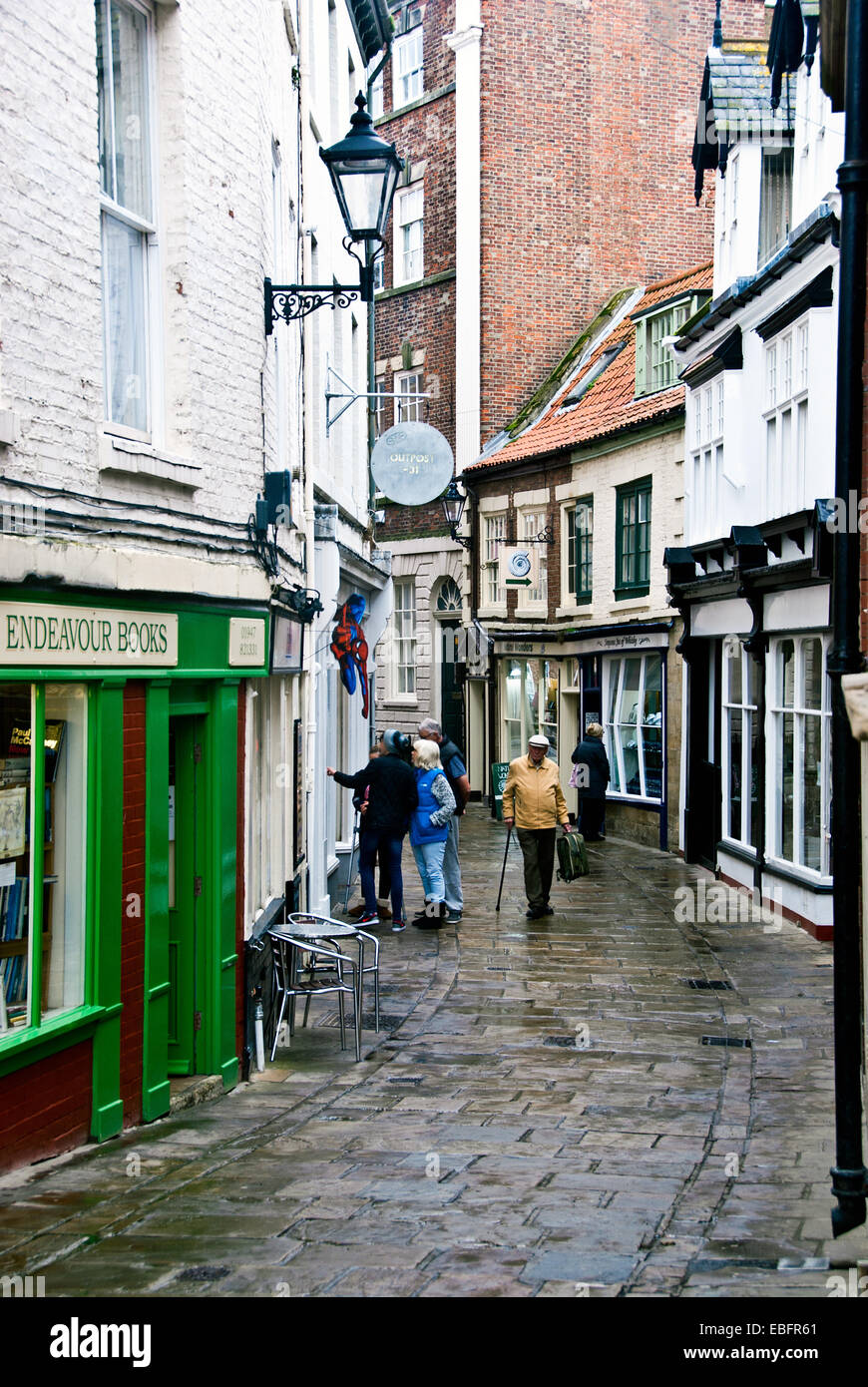 Cobbled Street in Whitby Stock Photo - Alamy