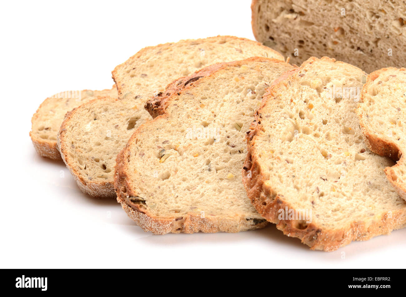 sliced loaf of bread isolated on white Stock Photo - Alamy