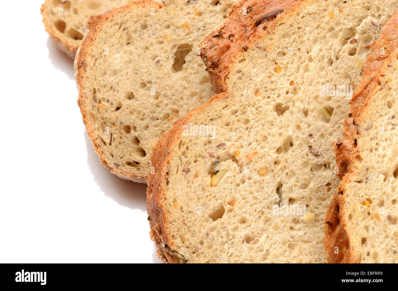 sliced loaf of bread isolated on white Stock Photo - Alamy
