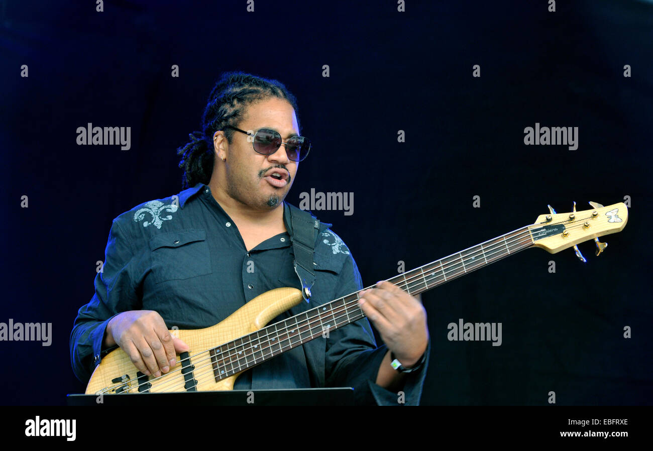 James Genus on bass performing with Michael Ruff during jazz festival ...