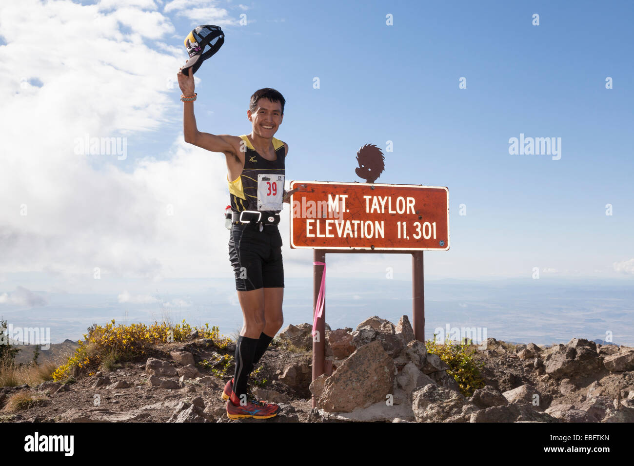 Craig Curley at the summit during the Mt Taylor 50k on September 27 ...