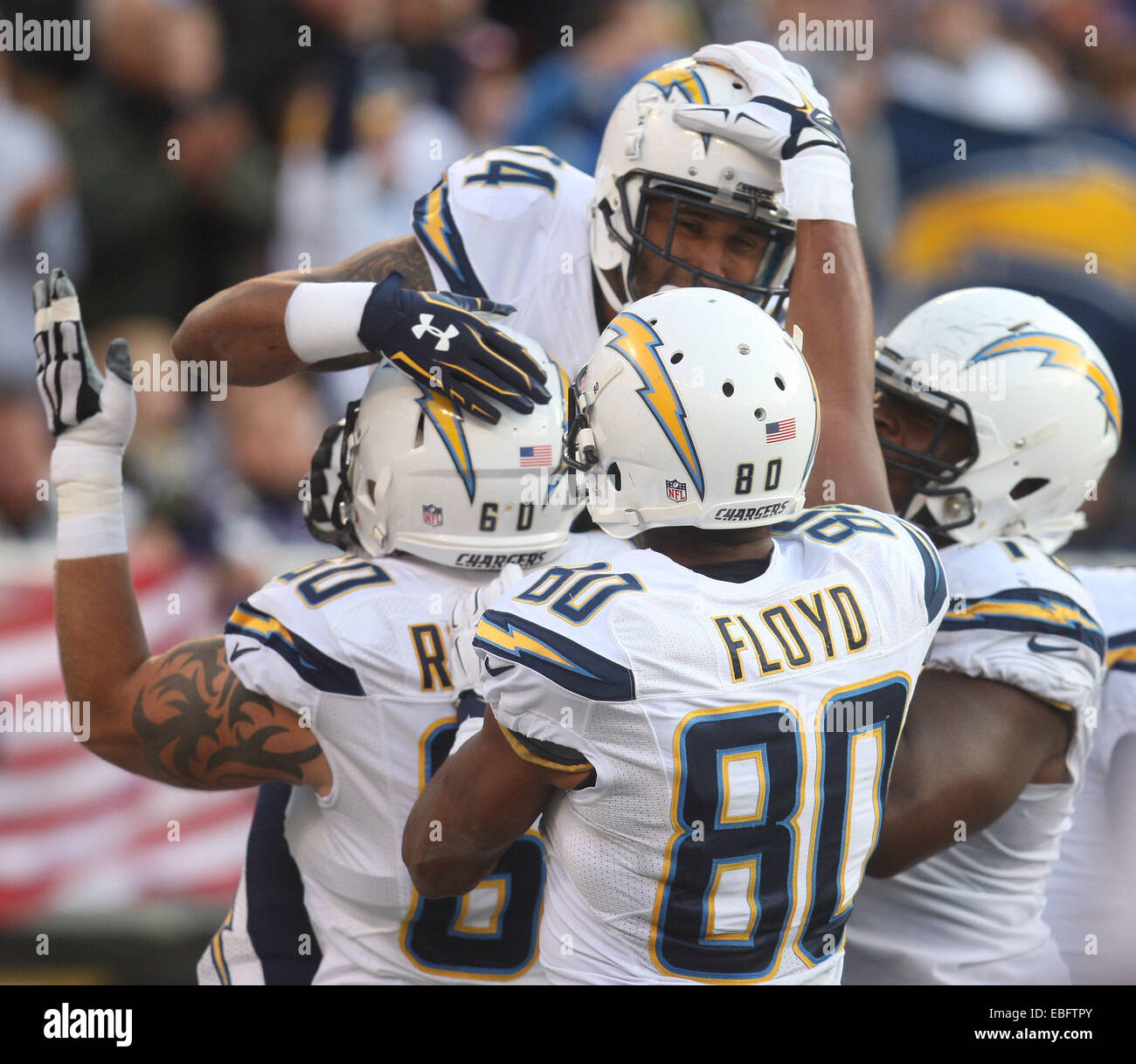 Baltimore, Maryland, USA. 30th November, 2014. San Diego Chargers RB ...