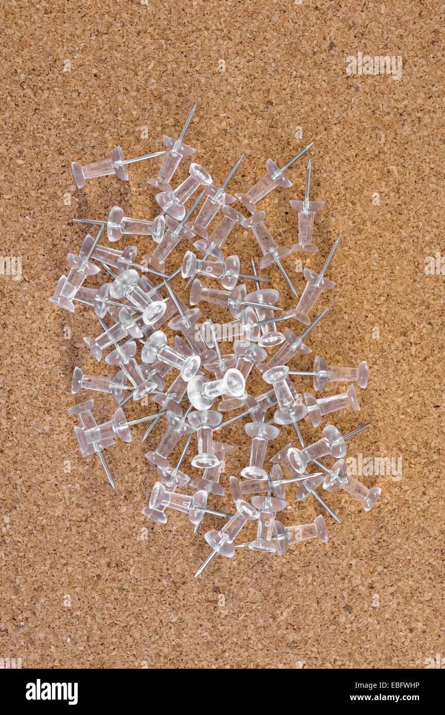A close up shot of a notice board pins Stock Photo - Alamy