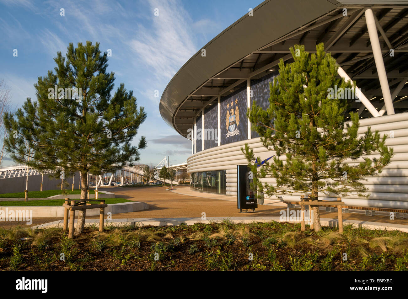 Outside the Manchester City football club Etihad Campus Training ...