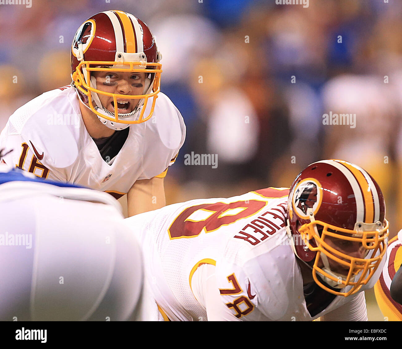 Indianapolis, IN, USA. 30th Nov, 2014. Washington Redskins quarterback ...