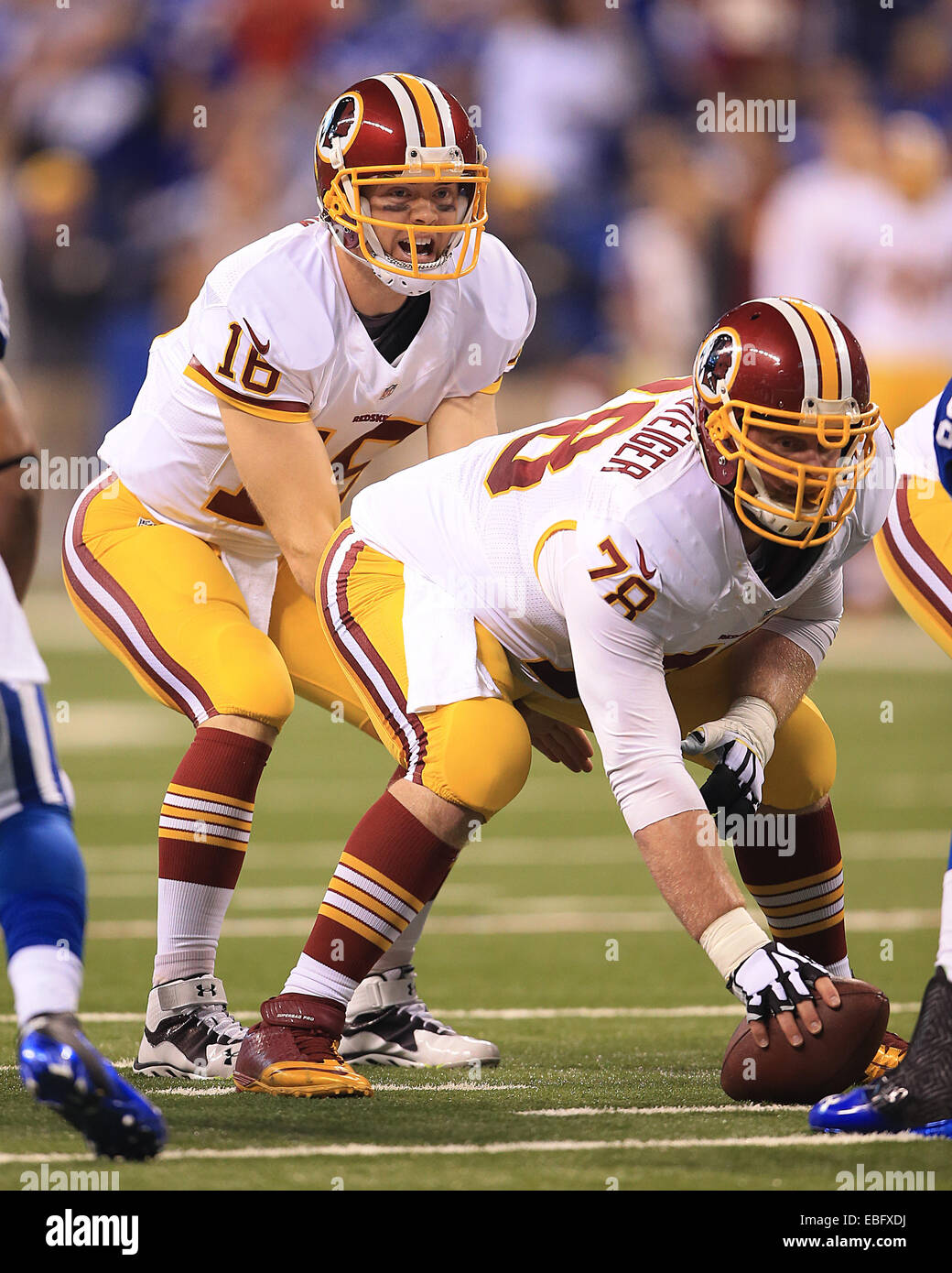 Indianapolis, IN, USA. 30th Nov, 2014. Washington Redskins quarterback ...