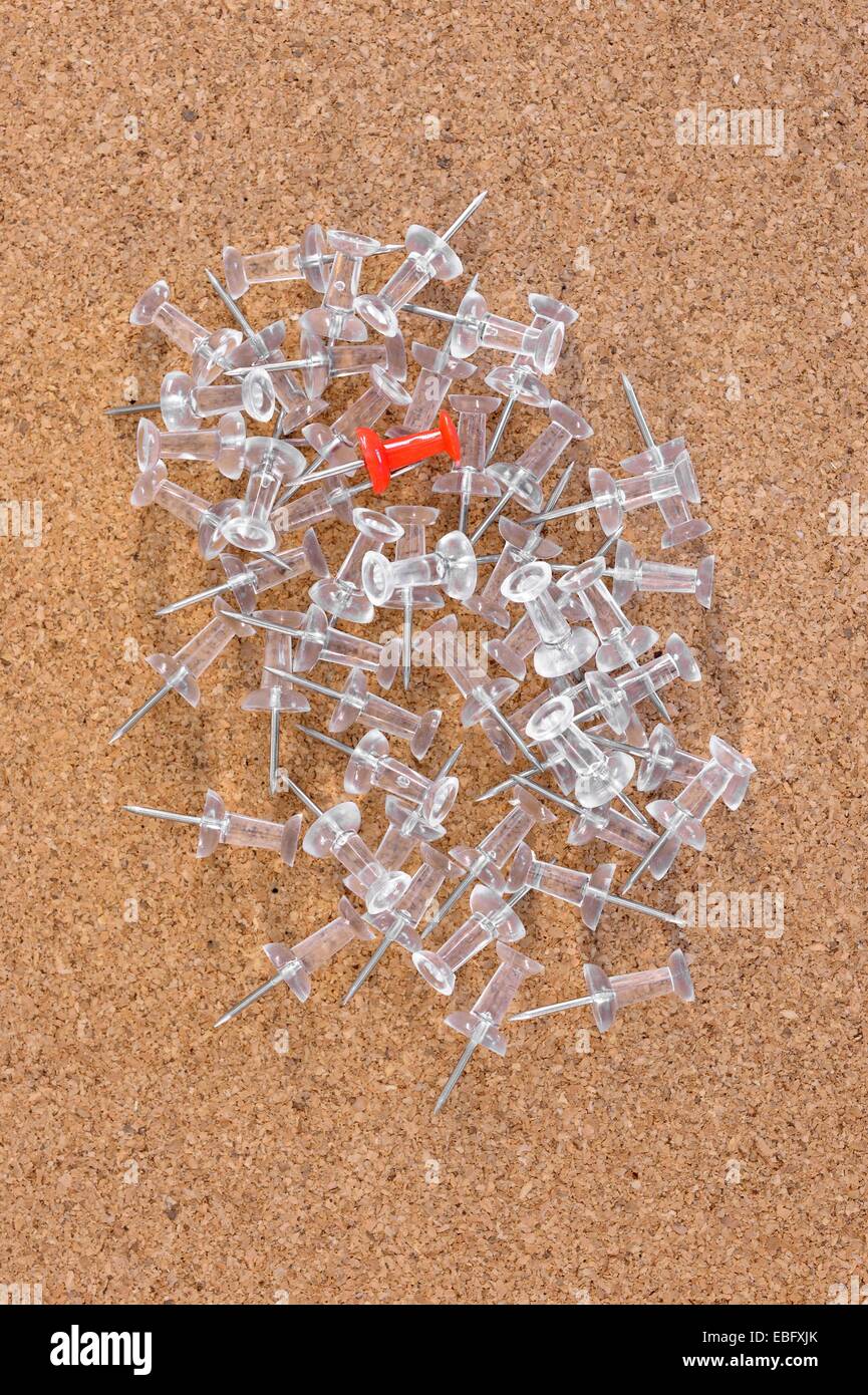 A close up shot of a notice board pins Stock Photo - Alamy