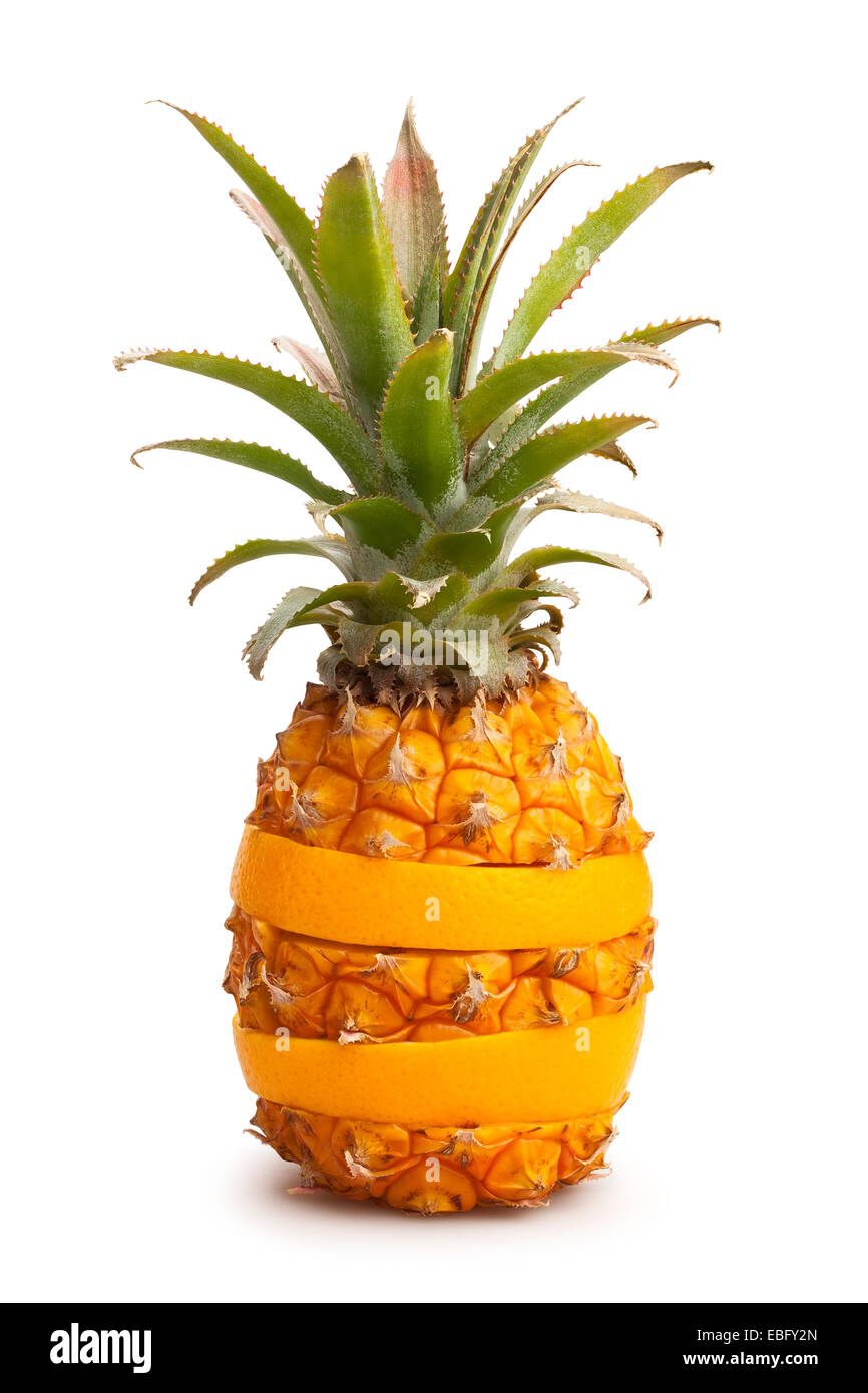 pineapple and orange isolated Stock Photo - Alamy
