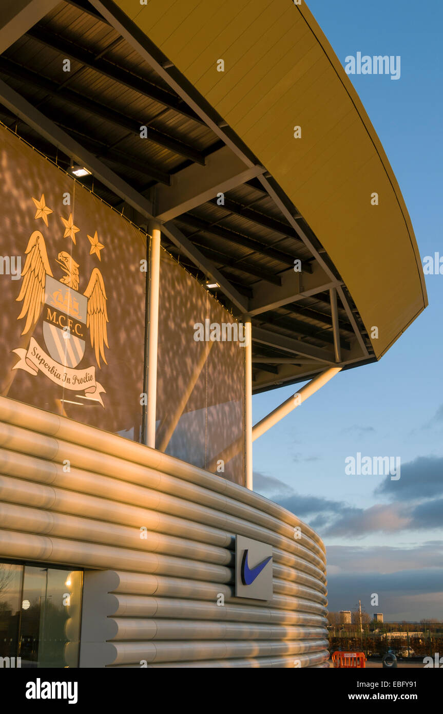 Outside the Manchester City football club Etihad Campus Training ...