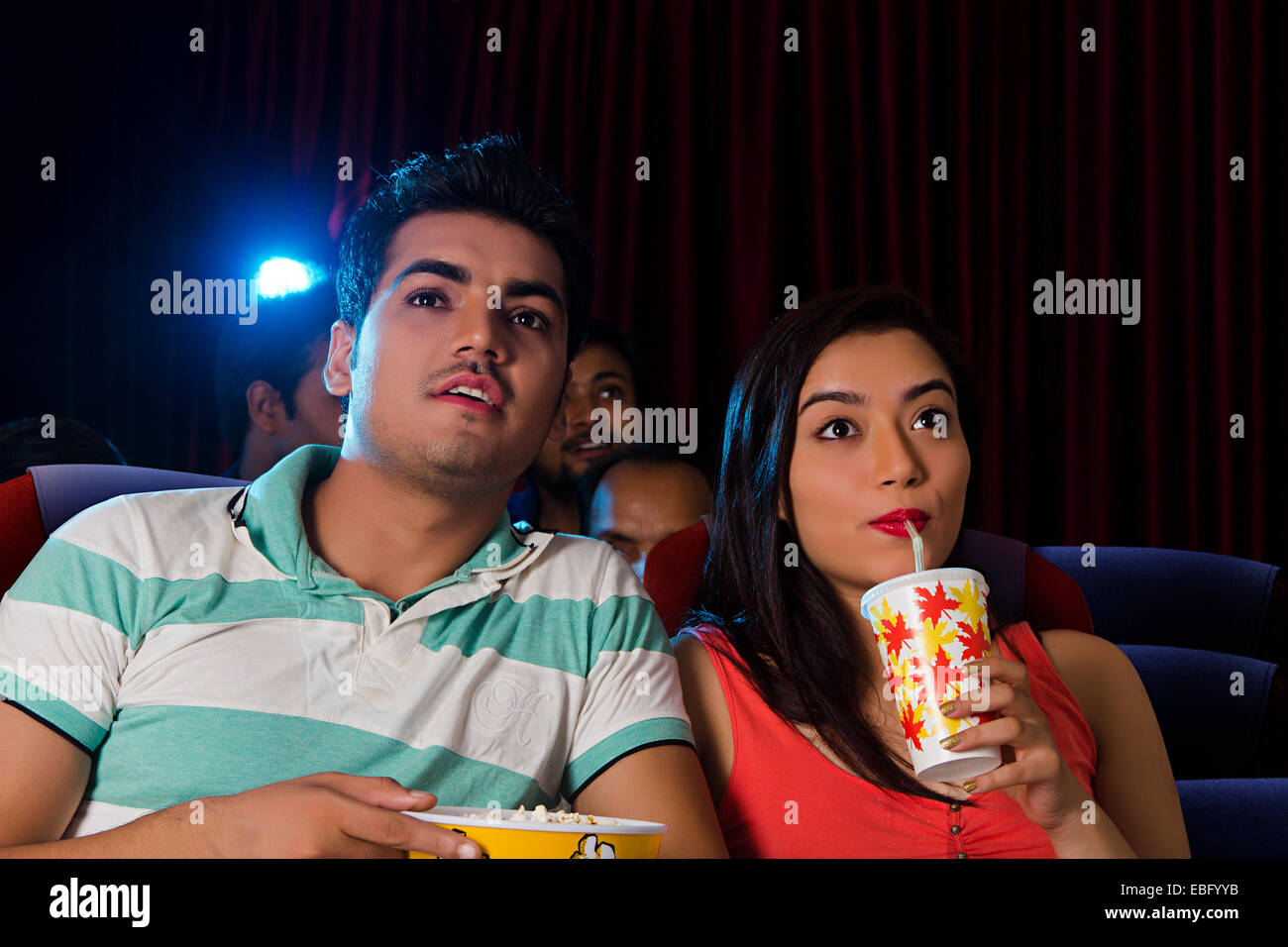indian couple Cinema Hall enjoy Movie Stock Photo - Alamy