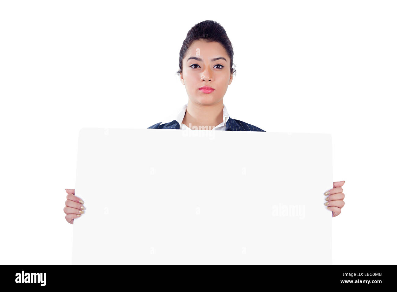 indian Business Woman Showing Message Board Stock Photo - Alamy