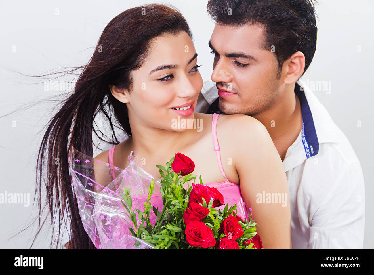 indian couple Valentine Day Proposing Stock Photo - Alamy