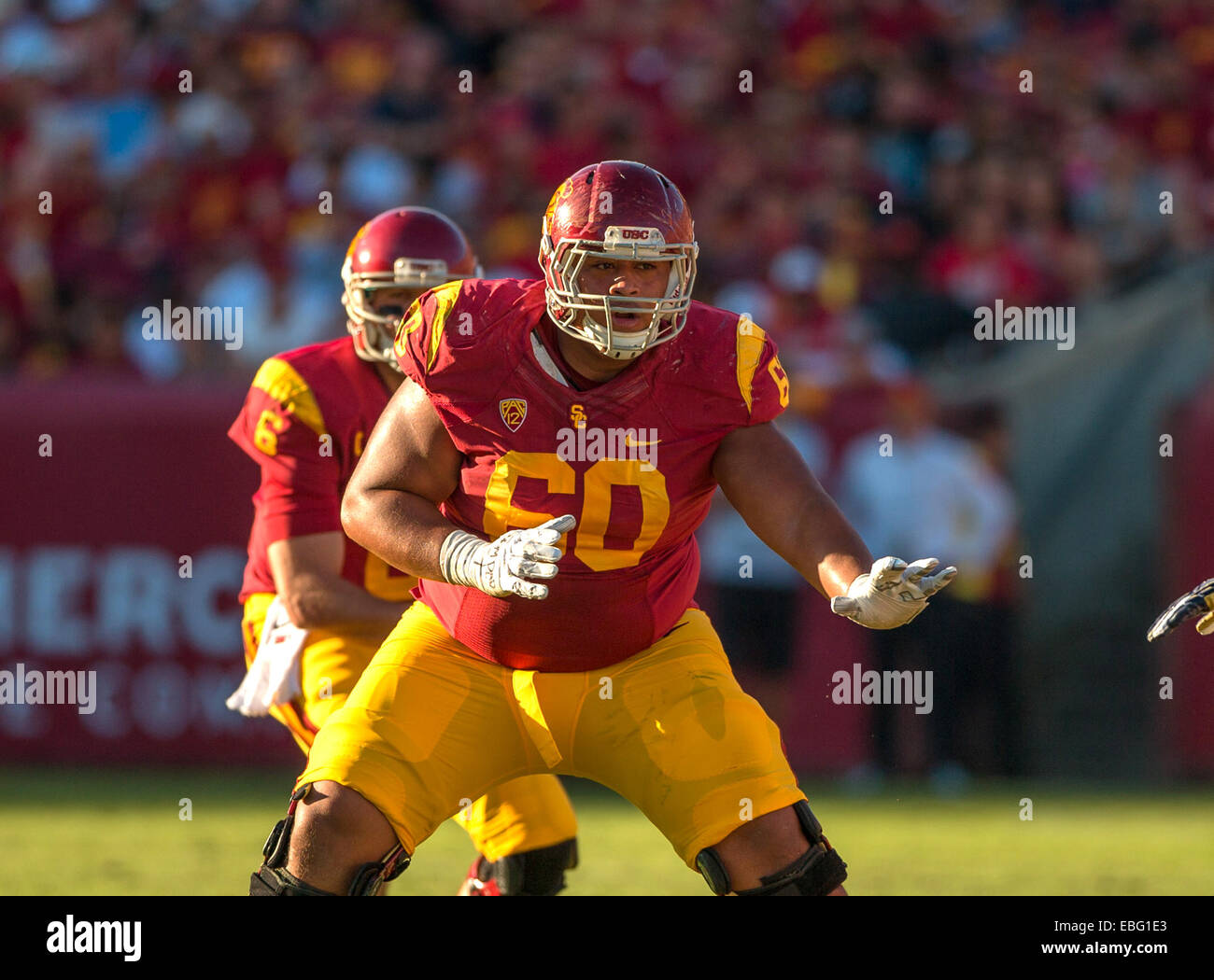 Los Angeles, CA, USA. 29th Nov, 2014. USC center (60) Viane Talamaivao ...