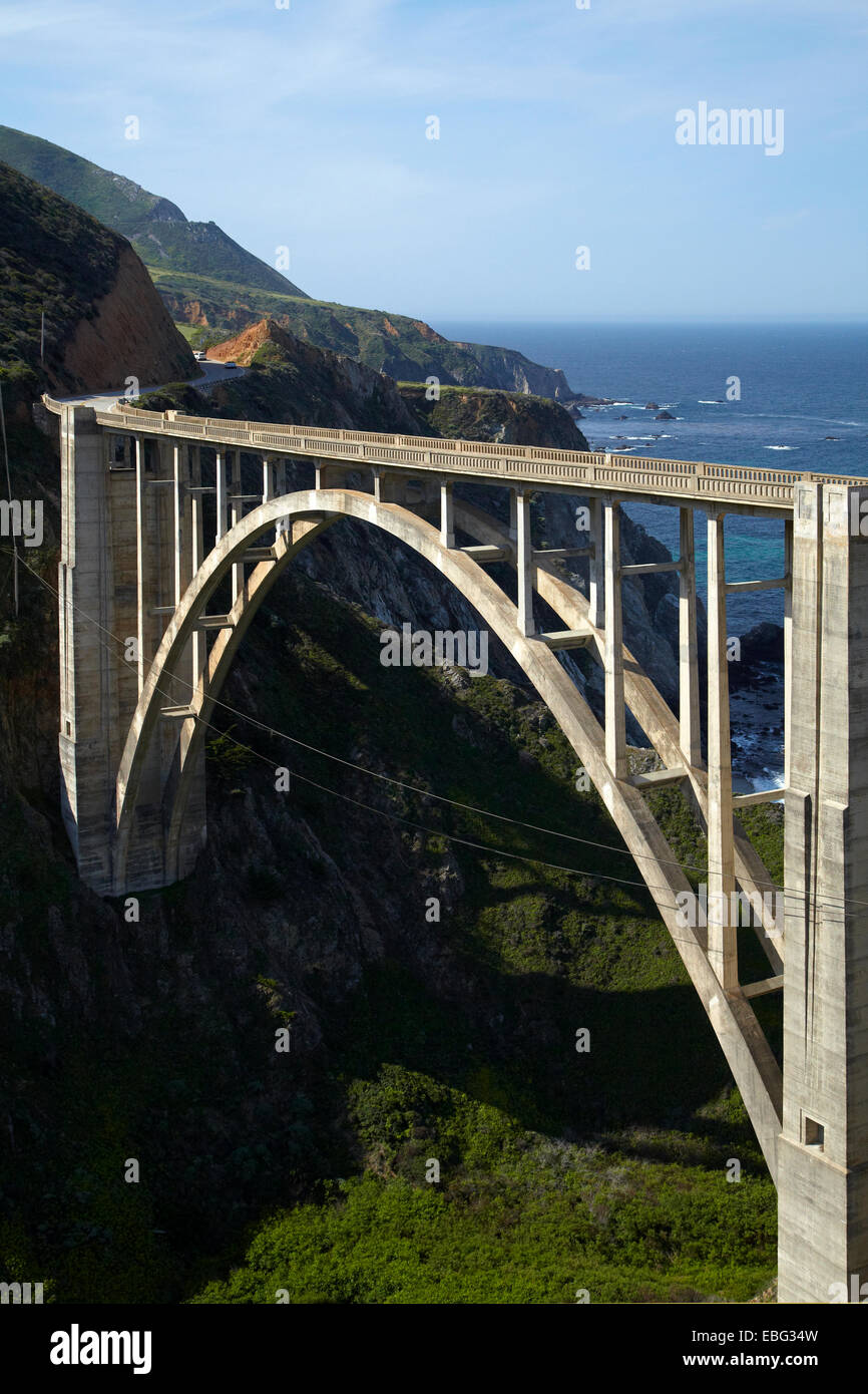 Bixby creek bridge concrete open spandrel arch bridge big sur ...