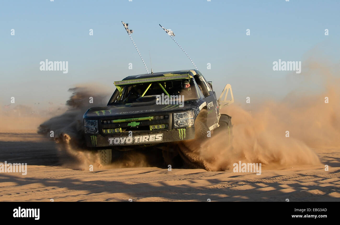 BJ Baldwin hits the sand drags with the Monster Trophy truck Friday, as ...