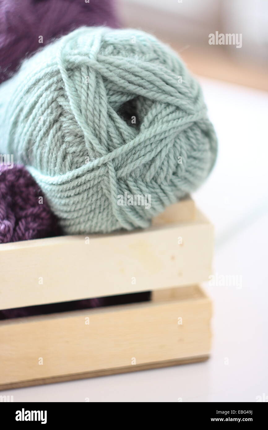 wool with needles in cage Stock Photo - Alamy