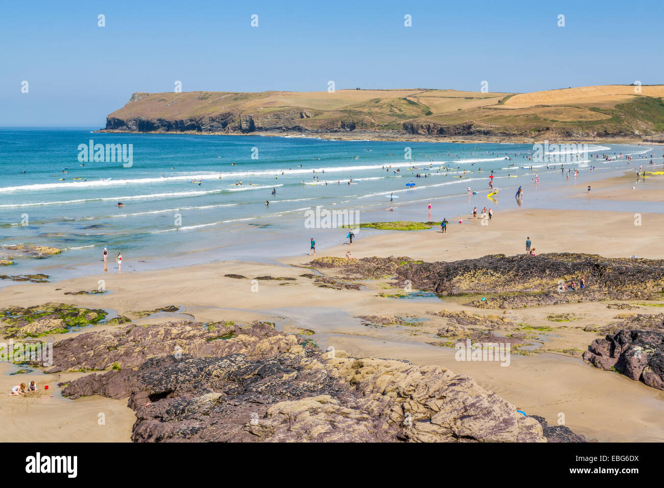 Polzeath beach cornwall seaside hi-res stock photography and images - Alamy