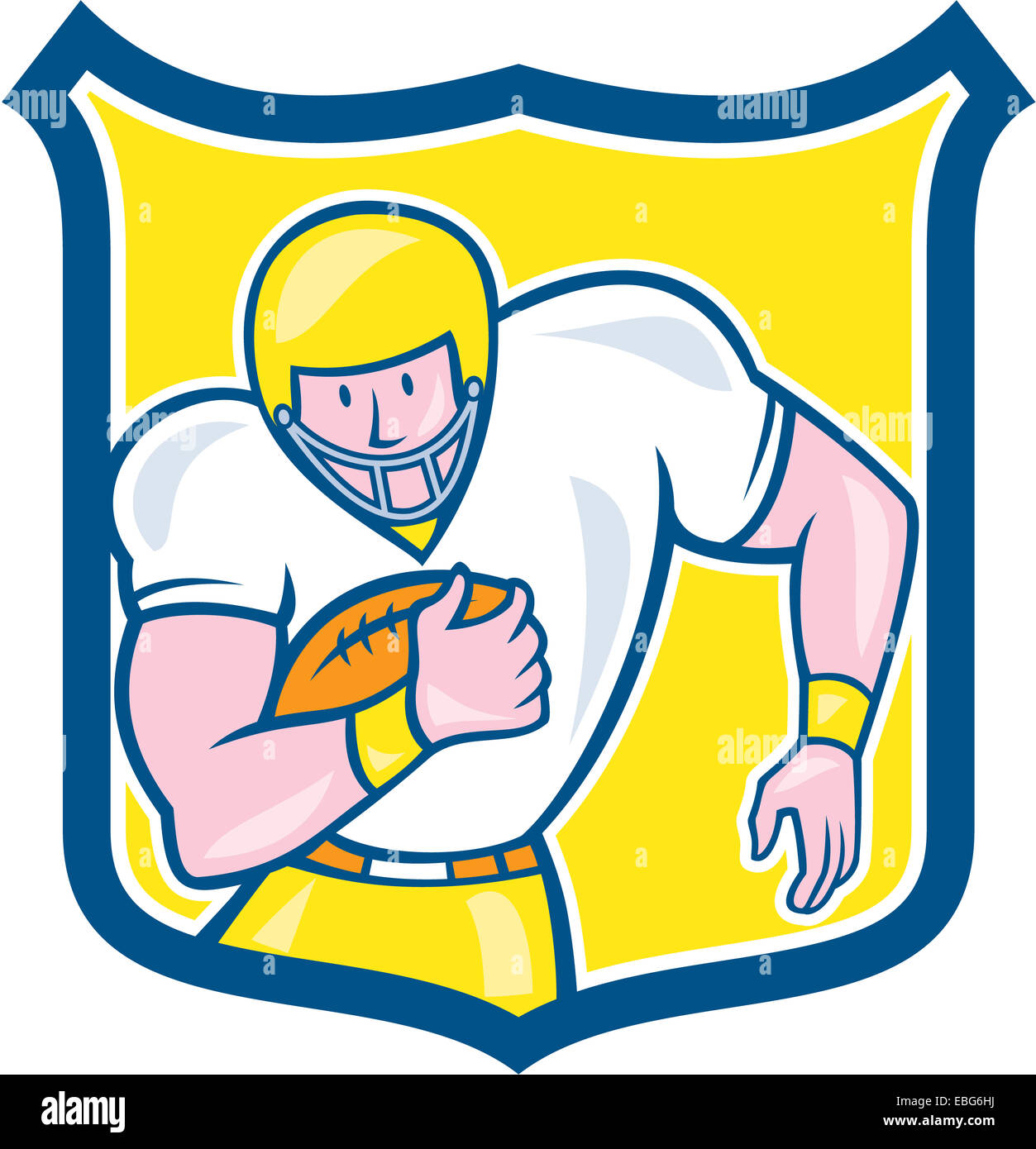 Illustration of an american football gridiron player fullback holding ...
