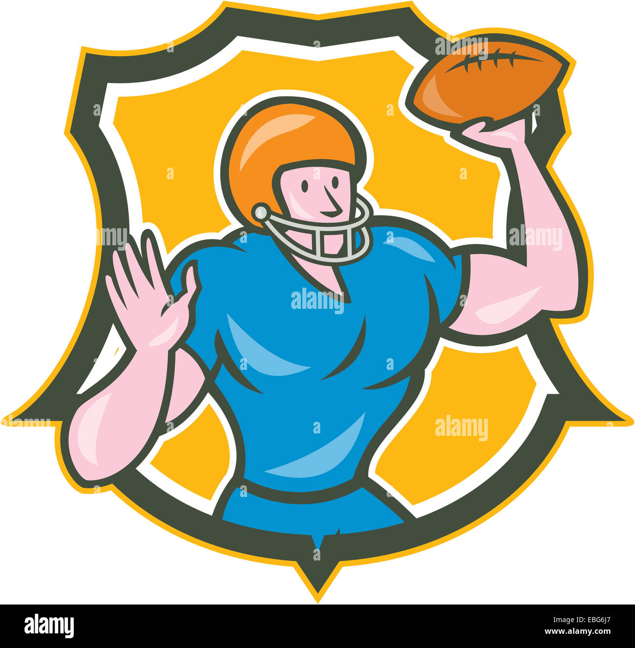 Cartoon Quarterback Throwing
