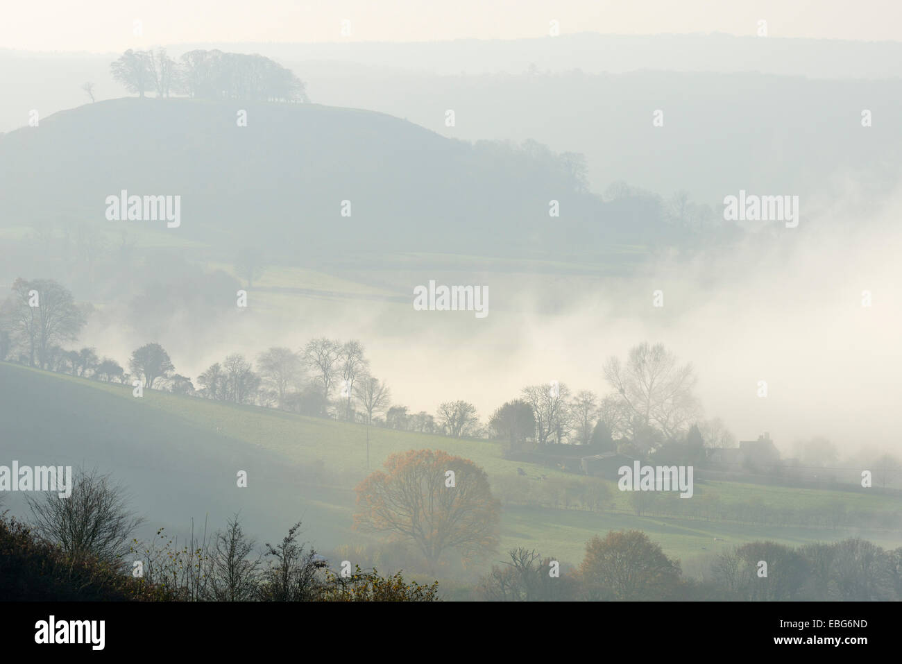 Downham Hill in Fog Viewed from Coaley Peak, near Dursley ...