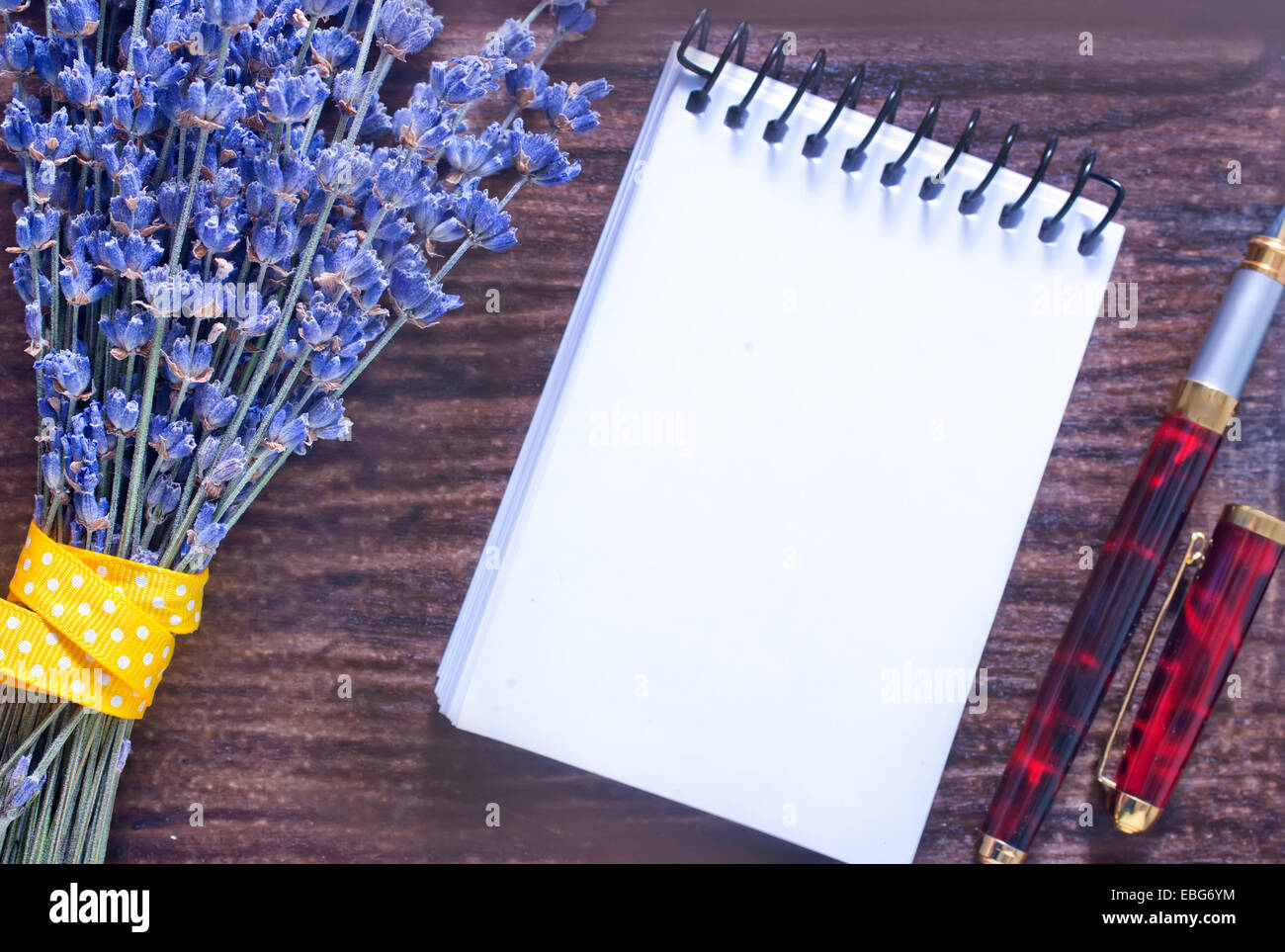 lavender and note Stock Photo - Alamy