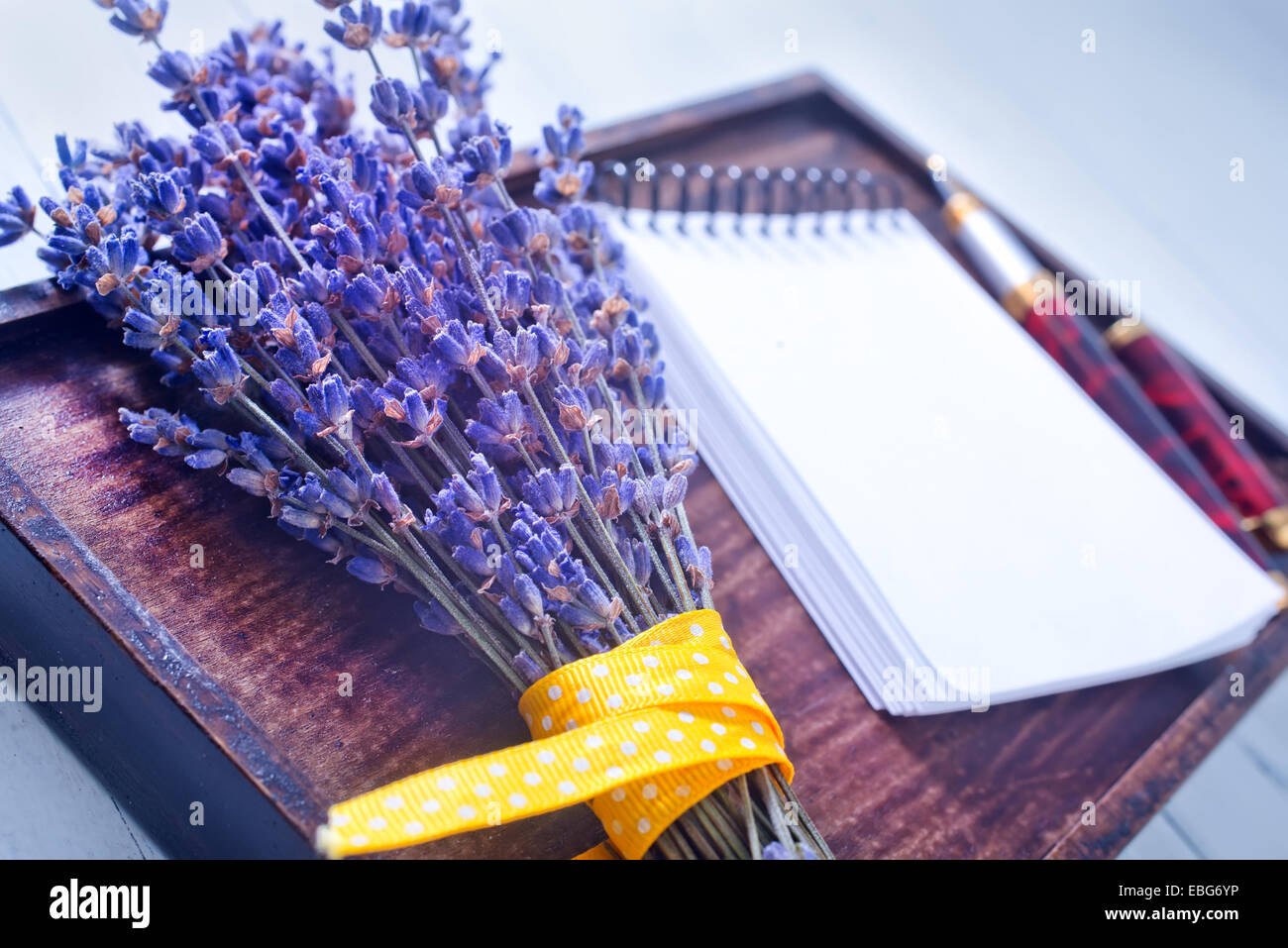 lavender and note Stock Photo - Alamy