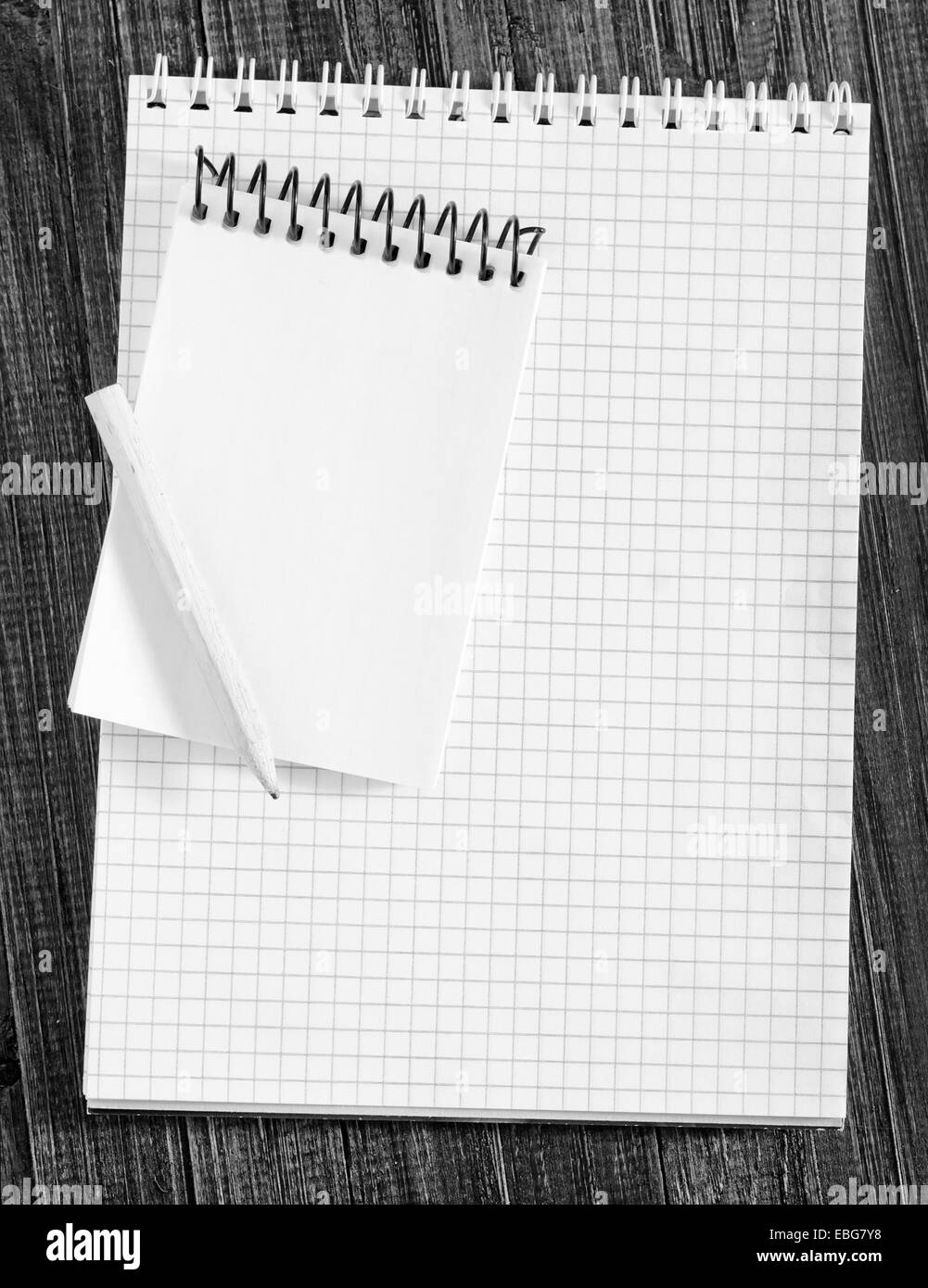 Note pad with shopping list to do list with pencil Black and White ...