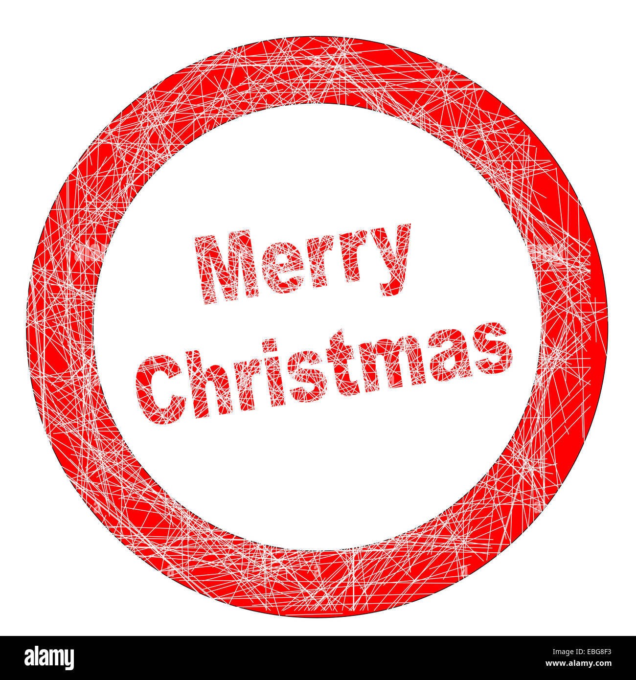 A rubber stamp with the text Merry Christmas over a white background ...