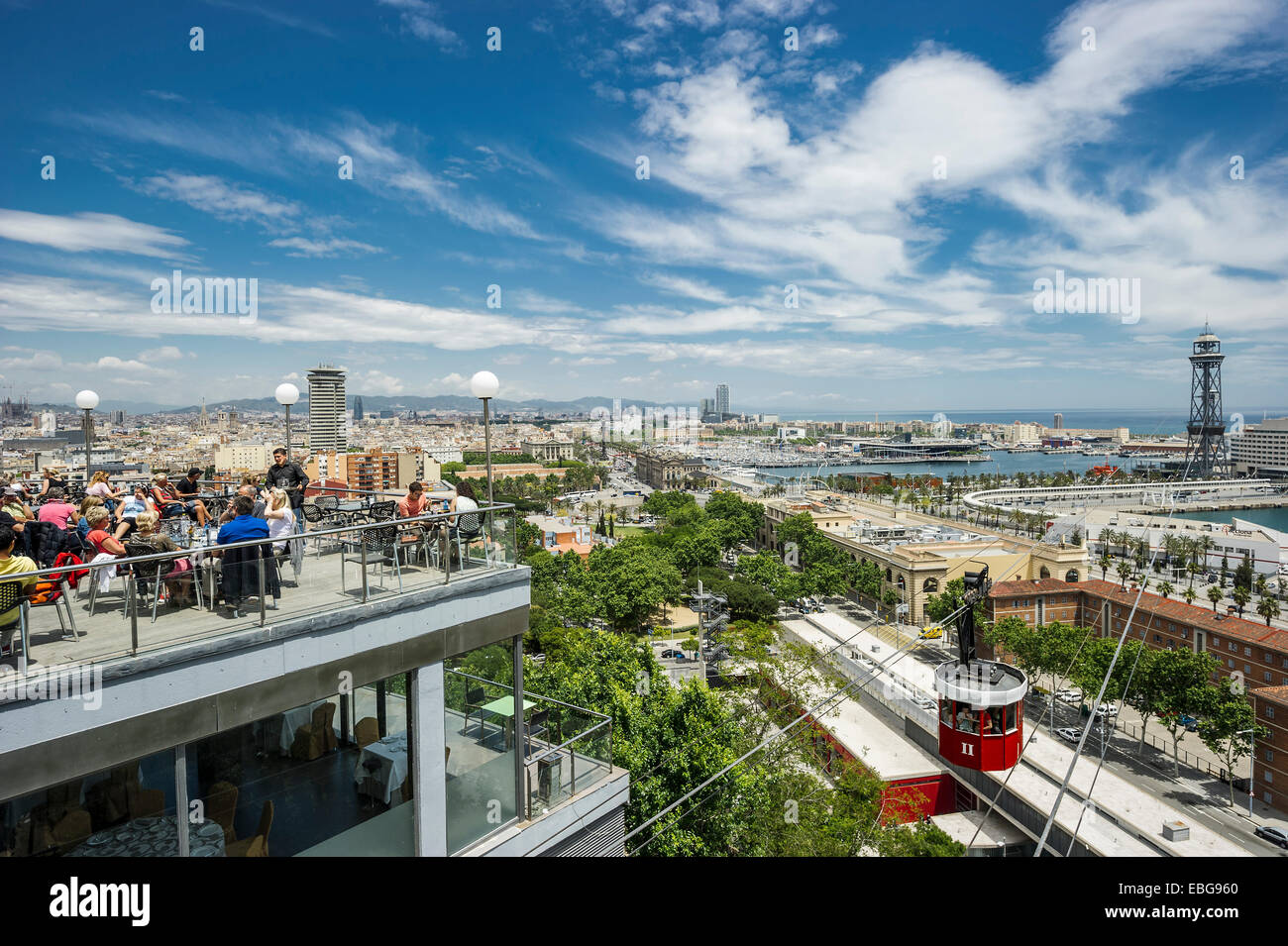 Miramar, restaurant and terminus of the Telefèric cableway, Telefèric ...