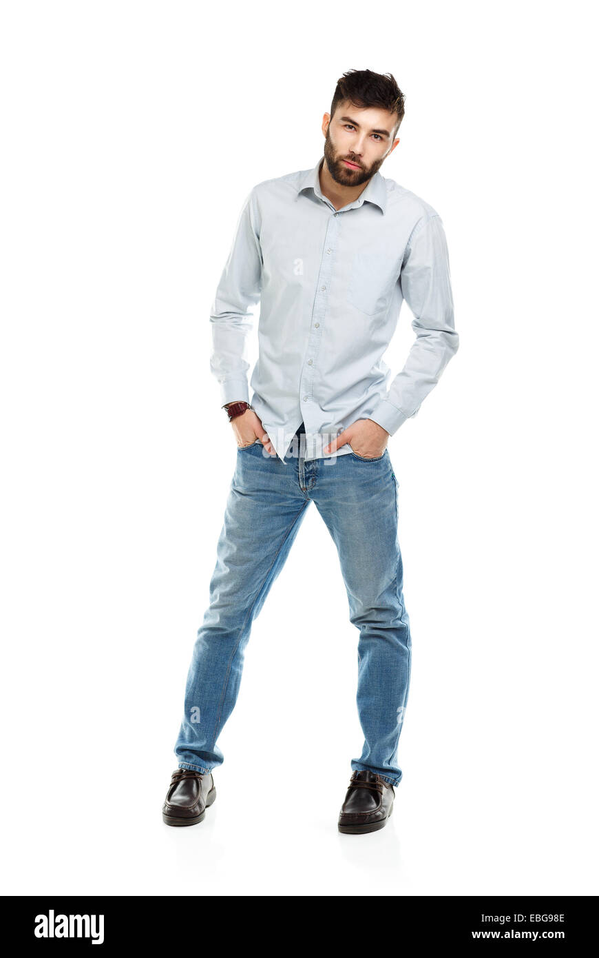 Serious bearded man handsome Cut Out Stock Images & Pictures - Alamy