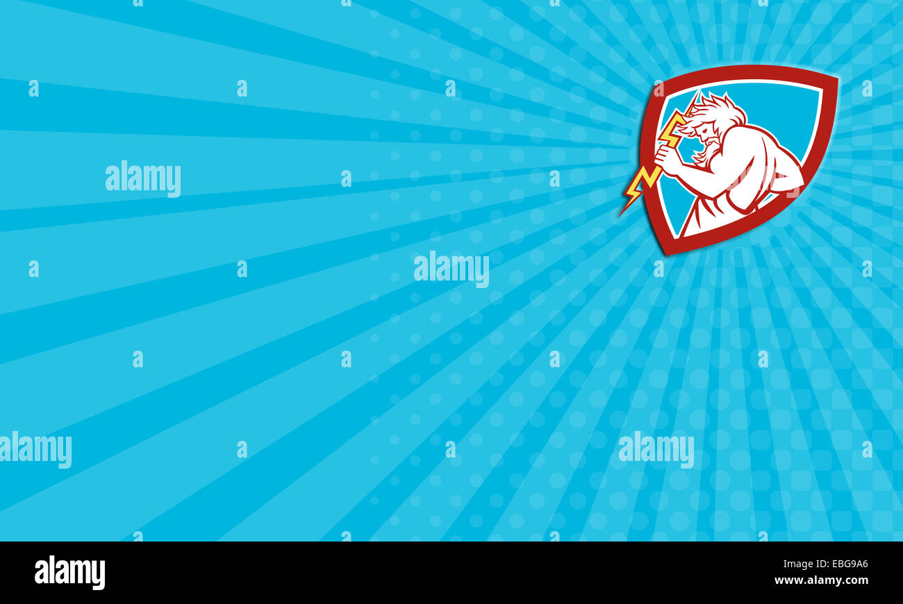 Business card showing illustration of Zeus, Greek god of the sky and ...