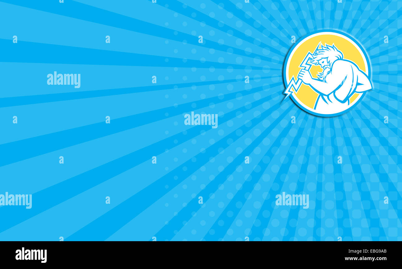 Business card showing illustration of Zeus, Greek god of the sky and ...