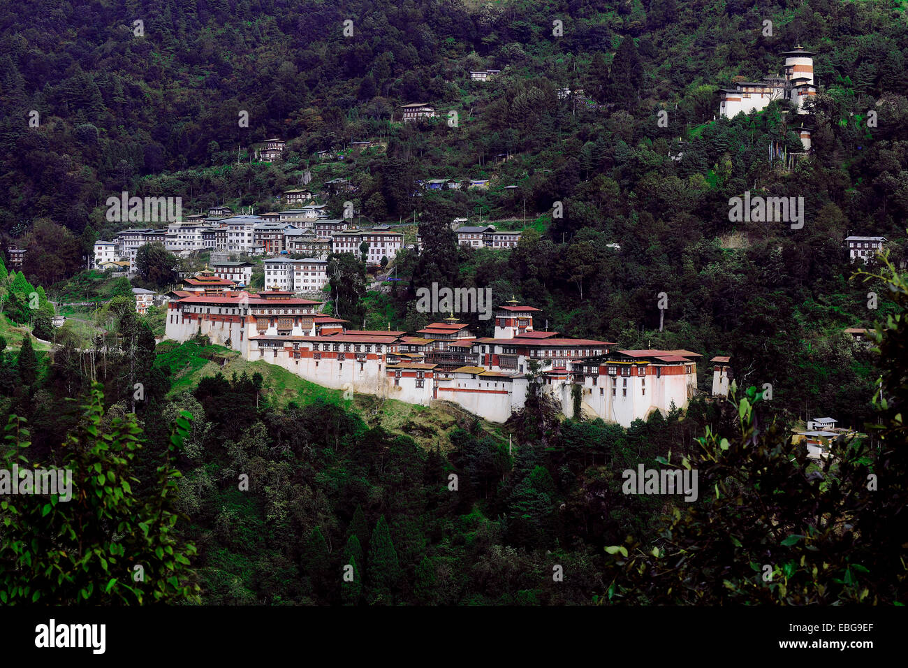 Trongsa Dzong fortress, Trongsa, Trongsa District, Bhutan Stock Photo ...
