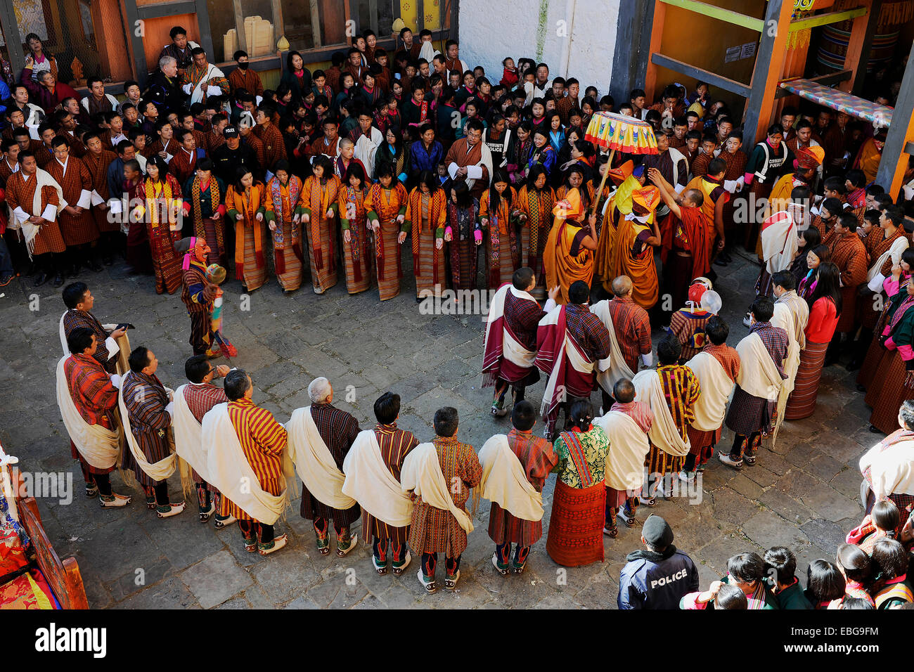 Monastery festival in Jakar Dzong fortress, Jakar, Bumthang district ...