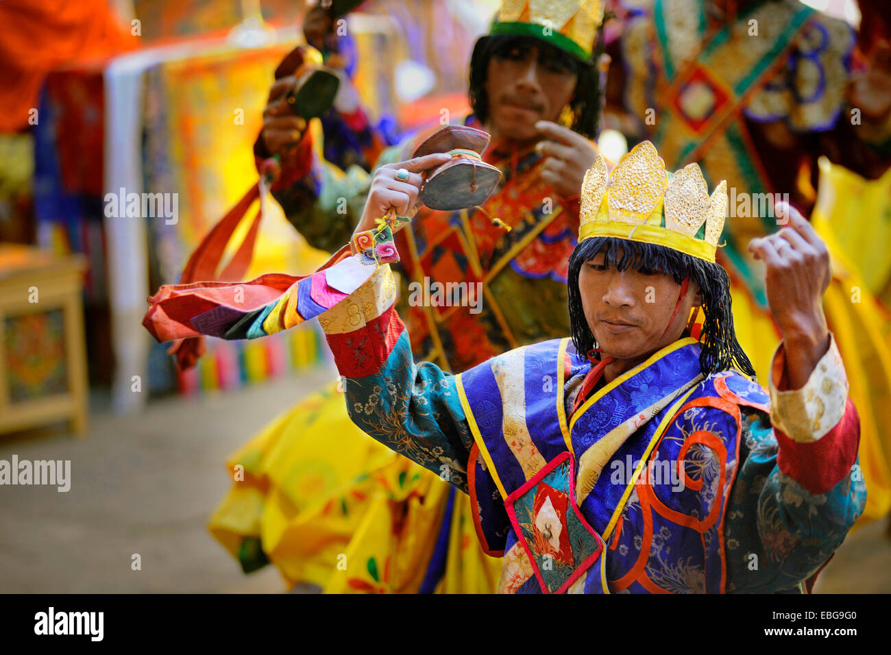 Monastery festival in Jakar Dzong fortress, Jakar, Bumthang district ...