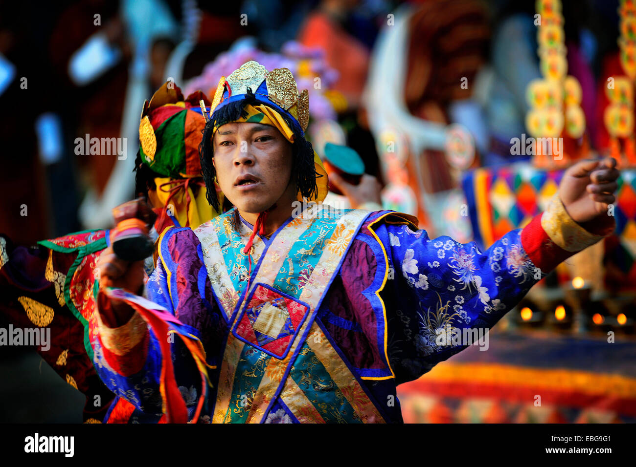 Monastery festival in Jakar Dzong fortress, Jakar, Bumthang district ...