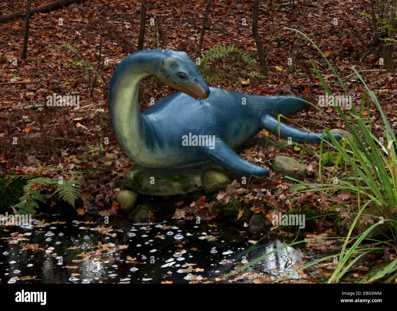 Plesiosaurus dino statue at Dinopark Amersfoort Zoo, The Netherlands ...