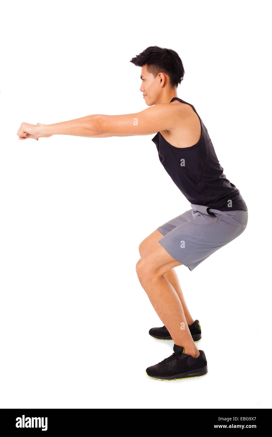 Gym exercise man Cut Out Stock Images & Pictures - Alamy