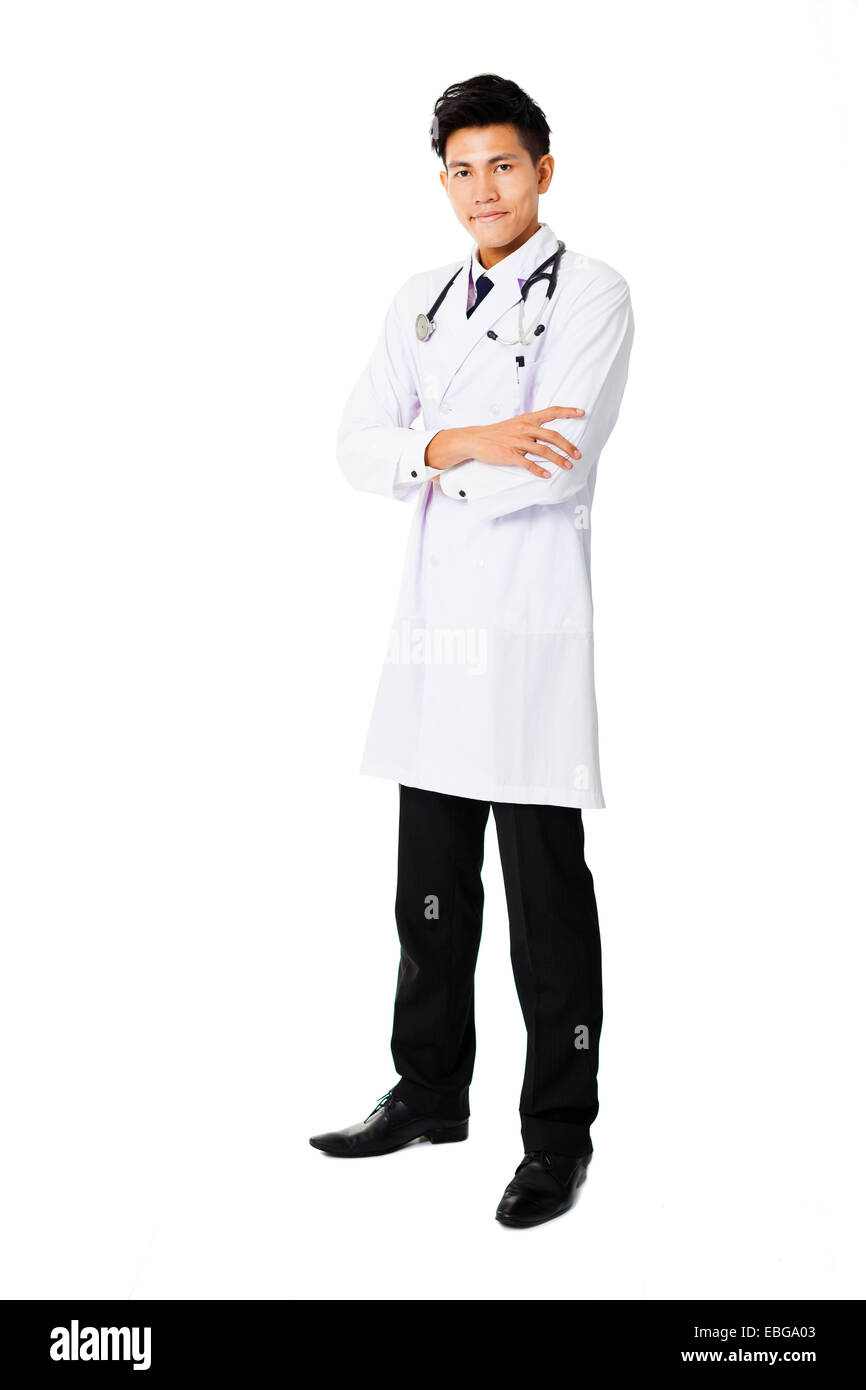 full length young medical doctor isolated on white Stock Photo - Alamy